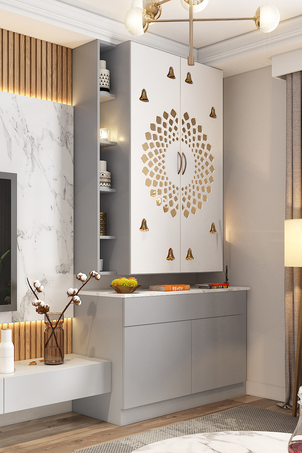 Simple Wooden Mandir Design For Home With Door - Infoupdate.org